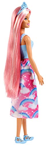 ​Barbie Dreamtopia, Rainbow Princess Doll with Extra-Long Pink Hair, Plus Hairbrush, for 3 to 7 Year Olds