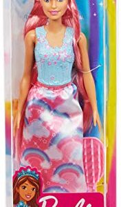 ​Barbie Dreamtopia, Rainbow Princess Doll with Extra-Long Pink Hair, Plus Hairbrush, for 3 to 7 Year Olds