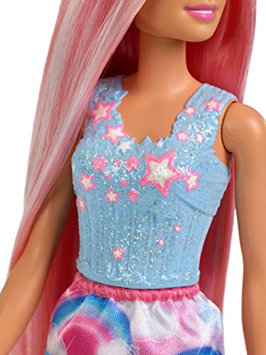 ​Barbie Dreamtopia, Rainbow Princess Doll with Extra-Long Pink Hair, Plus Hairbrush, for 3 to 7 Year Olds