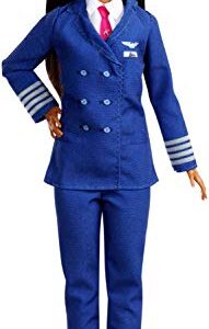 Barbie Pilot Doll Wearing Uniform and Hat, Brunette Petite Doll for 3 to 7 Year Olds