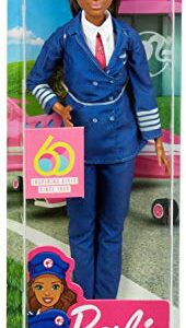 Barbie Pilot Doll Wearing Uniform and Hat, Brunette Petite Doll for 3 to 7 Year Olds