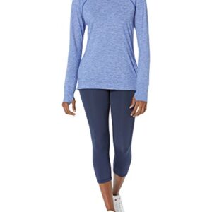 Amazon Essentials Women's Brushed Tech Stretch Popover Hoodie (Available in Plus Size), Blue Space Dye, Large