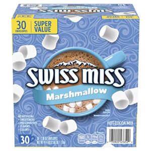 swiss miss marshmallow hot cocoa mix, (30) 1.38 oz envelopes