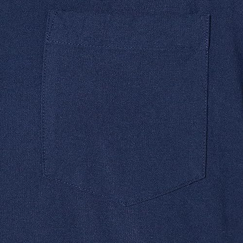 Amazon Essentials Men's Regular-Fit Long-Sleeve Pocket Oxford Shirt, Navy, Small