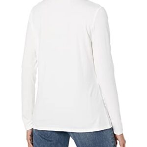 Amazon Essentials Women's Classic-Fit Long-Sleeve Mockneck Top (Available in Plus Size), White, Small