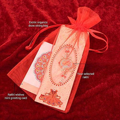 TIED RIBBONS Rakhi for Brother | Bhai Rakhi with Card | Roli Chawal Tika - Raksha bandhan Rakhi Bracelet for Brother Rakhi Thread | Rakhi for Bhaiya | Rakhi Gifts for Brother (Orange | Multi)