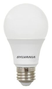 sylvania a19 led light bulb, 9w, 60w equivalent, dimmable, 800 lumens, frosted, 3000k, white - 1 pack (40043)