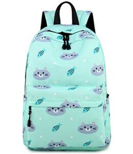 abshoo cute lightweight cat backpacks girls school bags kids bookbags (cat blue)