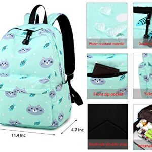 Abshoo Cute Lightweight Cat Backpacks Girls School Bags Kids Bookbags (Cat Blue)