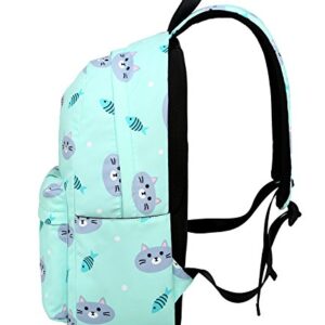 Abshoo Cute Lightweight Cat Backpacks Girls School Bags Kids Bookbags (Cat Blue)