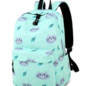 Abshoo Cute Lightweight Cat Backpacks Girls School Bags Kids Bookbags (Cat Blue)