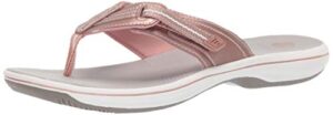 clarks women's brinkley jazz flip-flop rose gold 070 m us