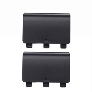 2x battery cover door for xbox one controller, battery back shell repair part compatible with xbox one, one s, one x wireless controller (black)