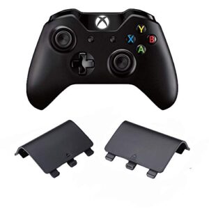 2X Battery Cover Door for Xbox One Controller, Battery Back Shell Repair Part Compatible with Xbox One, One S, One X Wireless Controller (Black)