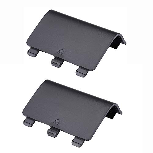 2X Battery Cover Door for Xbox One Controller, Battery Back Shell Repair Part Compatible with Xbox One, One S, One X Wireless Controller (Black)