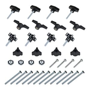 POWERTEC 71130 T-Track Knob Kit with 1/4-20 by 1-1/2" Hex Bolts and Washers (Set of 36)