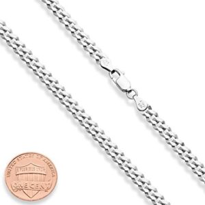 Miabella Solid 925 Sterling Silver Italian 5mm Diamond Cut Cuban Link Curb Chain Necklace for Women Men, Made in Italy (16 Inches (X-Small))