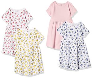 luvable friends baby girls' cotton dress, floral, 0-3 months