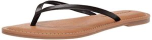 amazon essentials women's thong sandal, black, 7