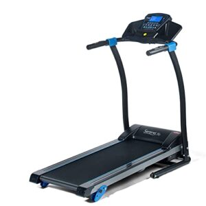 serenelife smart digital manual incline treadmill - slim folding electric 2.5 hp indoor home foldable fitness exercise running machine with downloadable app, mp3 player, safety key -slftrd25