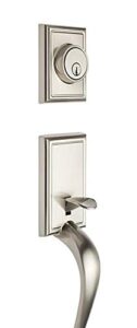 togu single cylinder front door handleset with lever handle in satin nickel,contemporary entry door lockset for home exterior doors