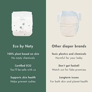 Eco by Naty Baby Diapers - Plant-Based Eco-Friendly Diapers, Great for Baby Sensitive Skin and Helps Prevent Leaking (Size 1, 100 Count)