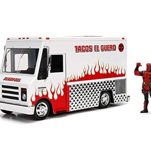 Marvel Deadpool & Taco Truck Die-cast Car, 1:24 Scale Vehicle, 2.75Collectible Figurine