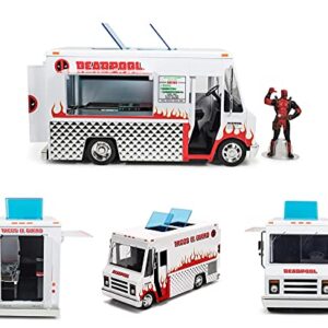 Marvel Deadpool & Taco Truck Die-cast Car, 1:24 Scale Vehicle, 2.75Collectible Figurine