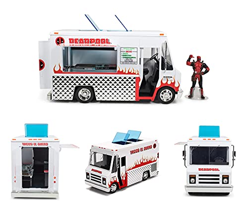 Marvel Deadpool & Taco Truck Die-cast Car, 1:24 Scale Vehicle, 2.75Collectible Figurine