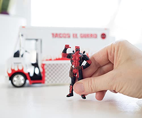 Marvel Deadpool & Taco Truck Die-cast Car, 1:24 Scale Vehicle, 2.75Collectible Figurine