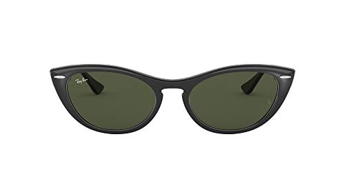 Ray-Ban Women's RB4314N Nina Cat Eye Sunglasses, Black/G-15 Green, 54 mm