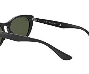 Ray-Ban Women's RB4314N Nina Cat Eye Sunglasses, Black/G-15 Green, 54 mm