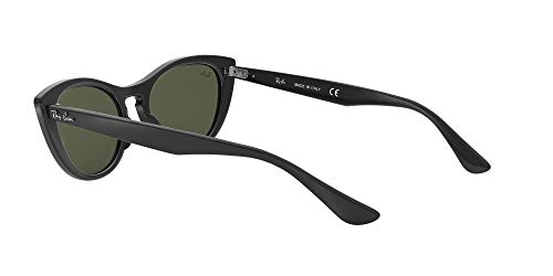 Ray-Ban Women's RB4314N Nina Cat Eye Sunglasses, Black/G-15 Green, 54 mm