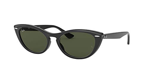 Ray-Ban Women's RB4314N Nina Cat Eye Sunglasses, Black/G-15 Green, 54 mm