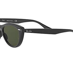 Ray-Ban Women's RB4314N Nina Cat Eye Sunglasses, Black/G-15 Green, 54 mm