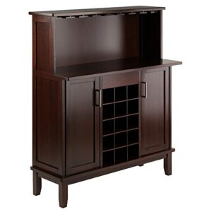 winsome beynac bar cappuccino wine cabinet