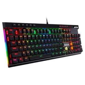 redragon k580 vata rgb led backlit mechanical gaming keyboard with macro keys & dedicated media controls, onboard macro recording (blue switches)