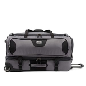 Travelpro Bold Drop Bottom Wheeled Rolling Duffel Bag, Grey/Black, 30-Inch