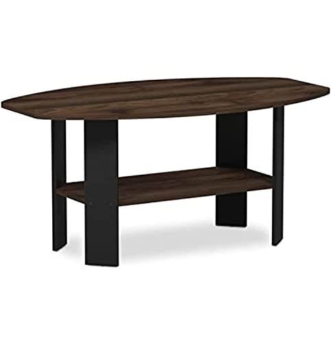 Furinno Simple Design Coffee Table, Columbia Walnut/Black