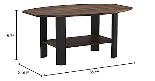 Furinno Simple Design Coffee Table, Columbia Walnut/Black