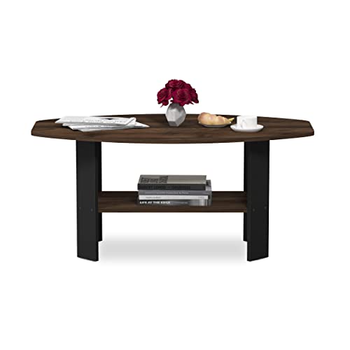 Furinno Simple Design Coffee Table, Columbia Walnut/Black