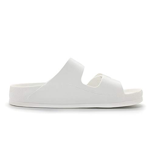 Luffymomo Adjustable Slip on Eva Double Buckle Slides for Mens (10 M US White)