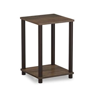 furinno turn-n-tube haydn end table, 1-pack, walnut/brown