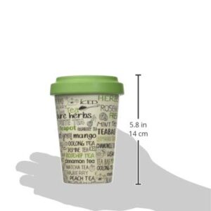 A'Domo PV-BAM-6285 Point-Virgule Travel Mug with Lid and Non-Slip Band Tea 500Ml, Bamboo, Fiber, Multicolor