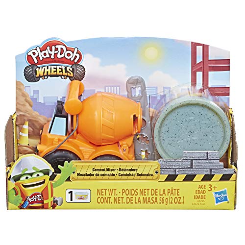 Play-Doh Wheels Mini Cement Truck Toy with 1 Can of Non-Toxic Cement Colored Buildin' Compound