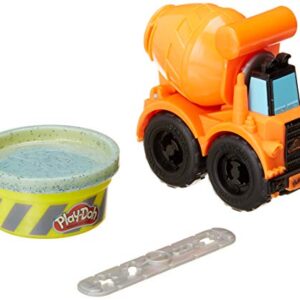 Play-Doh Wheels Mini Cement Truck Toy with 1 Can of Non-Toxic Cement Colored Buildin' Compound