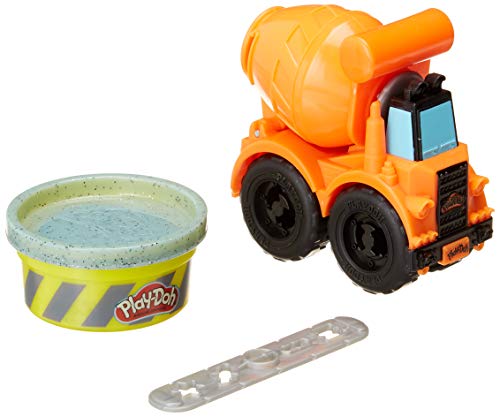 Play-Doh Wheels Mini Cement Truck Toy with 1 Can of Non-Toxic Cement Colored Buildin' Compound