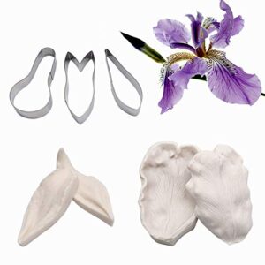 ak art kitchenware gum paste flower making tools flower-de-luce petal veiner stainless steel petal leaf cutters gum paste flower molds veining mold for wedding cake decorating supplies