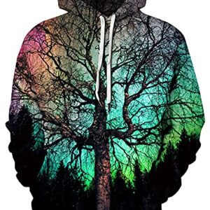 OWMMIZ Unisex Novelty Hoodies 3D Print Graphic Hooded Pullover Sweatshirt Pocket Small-Medium Black Green