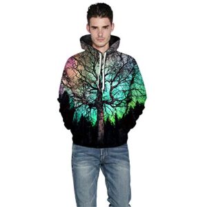 OWMMIZ Unisex Novelty Hoodies 3D Print Graphic Hooded Pullover Sweatshirt Pocket Small-Medium Black Green